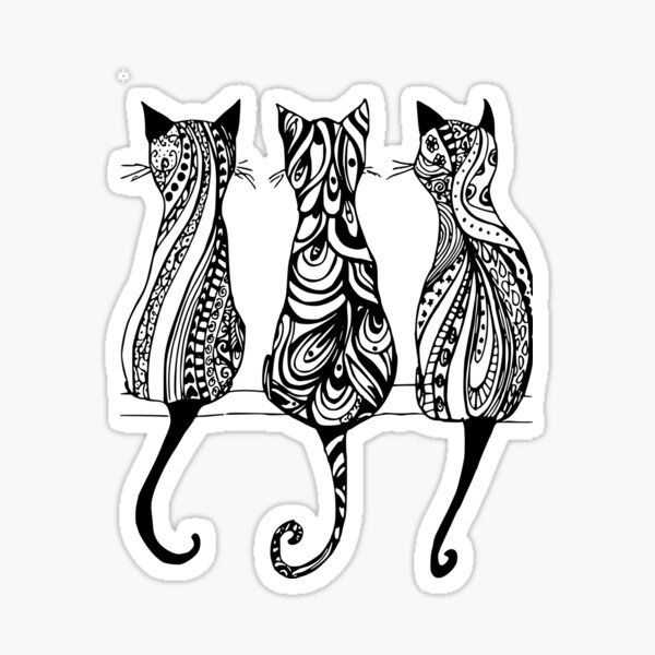 "Mandala trio cat" Sticker for Sale by tamara1jzflo | Redbubble