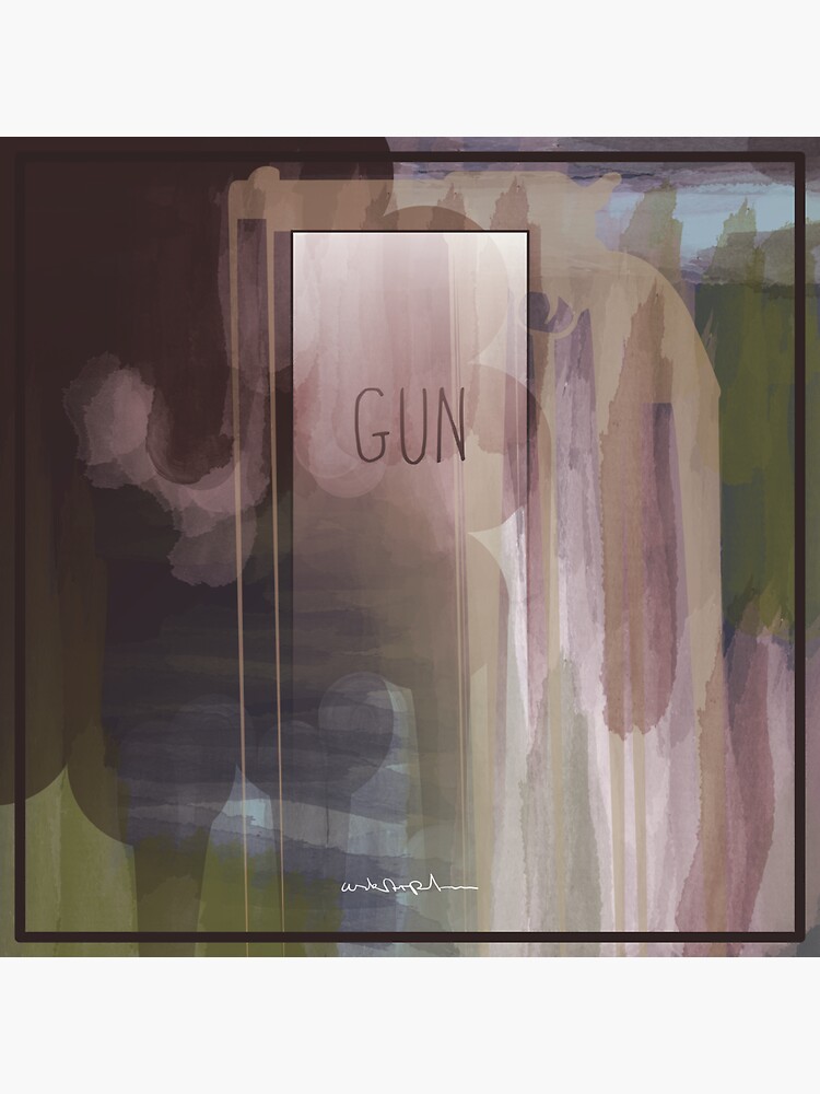 "Uskarpt - GUN Surreal - Pistol Surreal Watercolor Revolver" Sticker ...