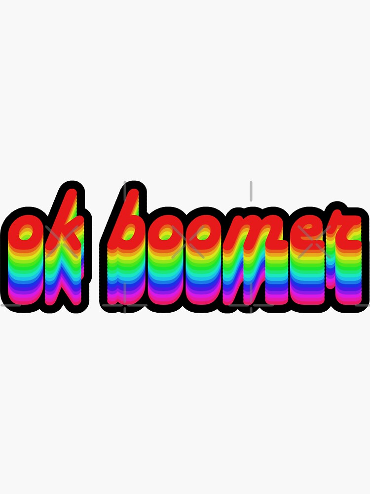 "OK Boomer Pride Sticker" Sticker for Sale by ZestyDepressy | Redbubble