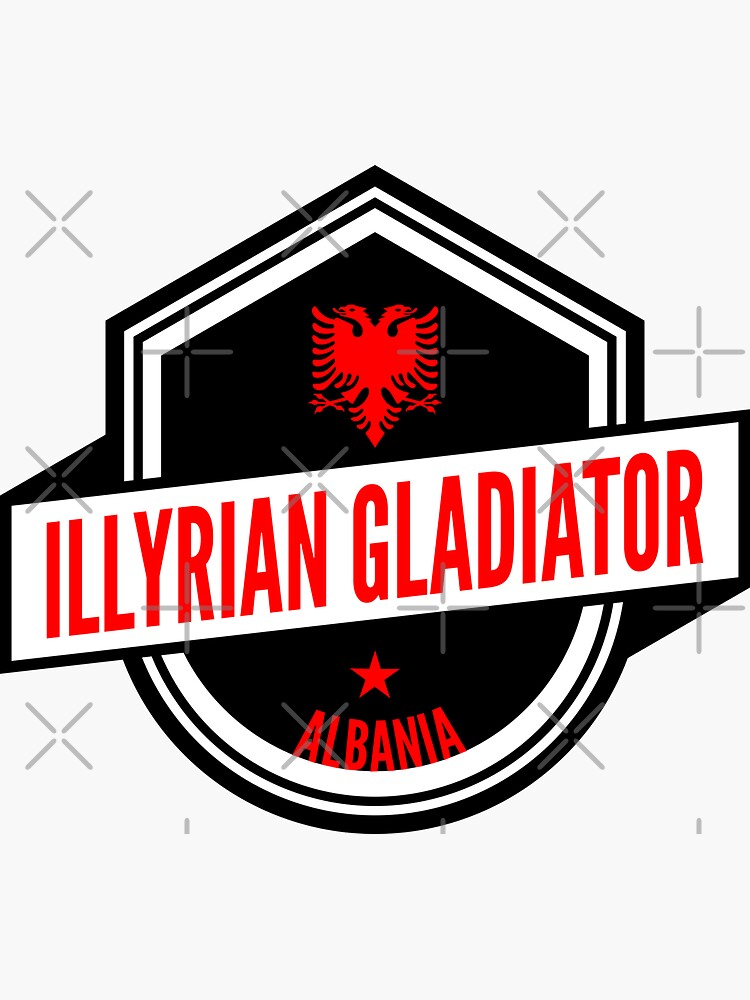 "Logo Illyrian Gladiator Albania Red" Sticker by OMdesigns93 | Redbubble