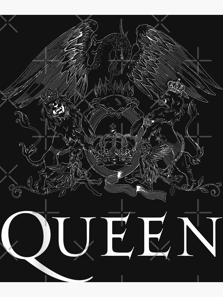 "Queen Official Classic Crest Logo White " Poster for Sale by ...