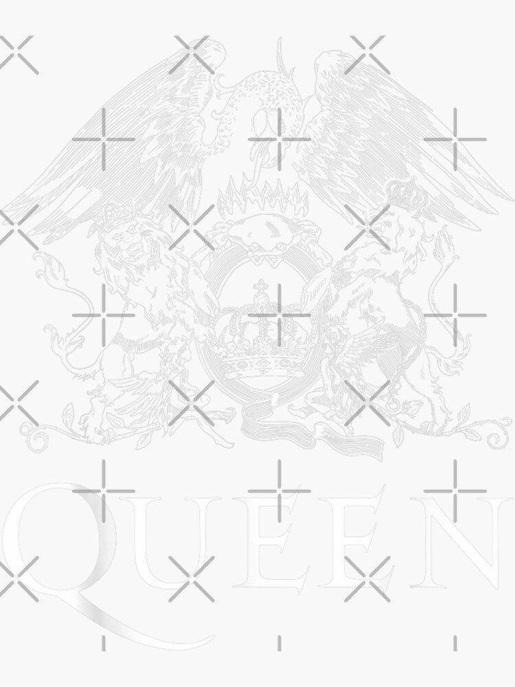 Pegatina «Logotipo clásico oficial de Queen con escudo blanco» de ...