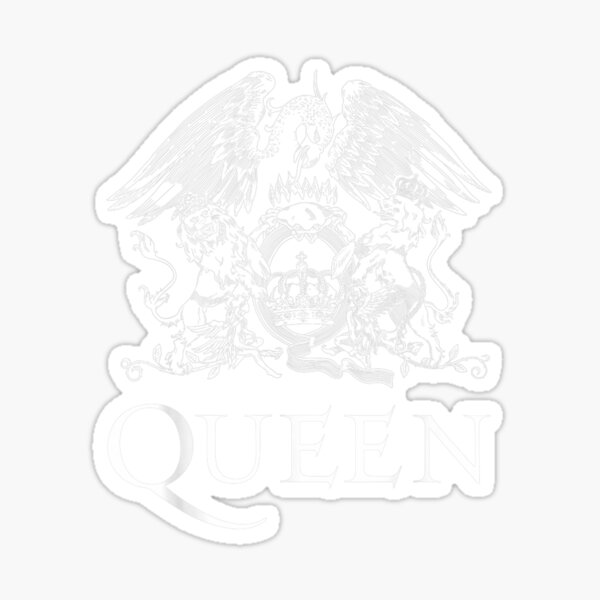 Pegatina «Logotipo clásico oficial de Queen con escudo blanco» de ...