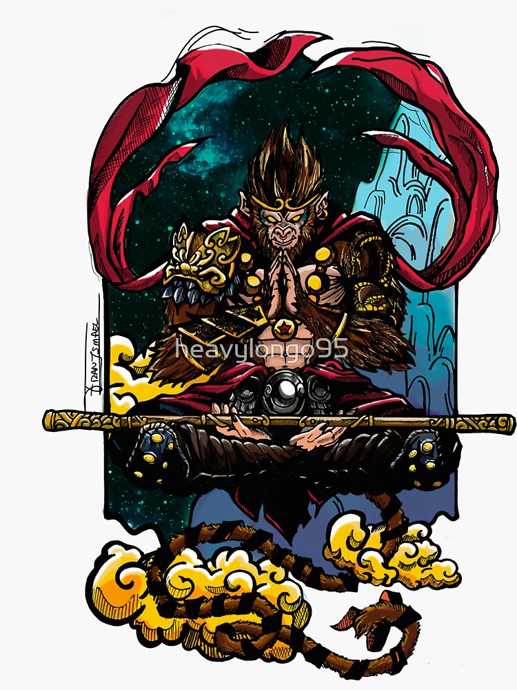 "Copy of SUN WUKONG Color" Sticker for Sale by heavylongo95 | Redbubble