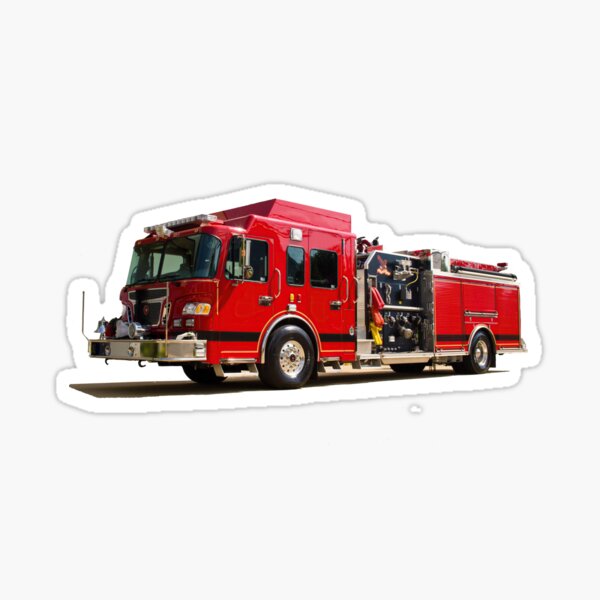 "Emergency Fire Engine" Sticker for Sale by stuartk | Redbubble