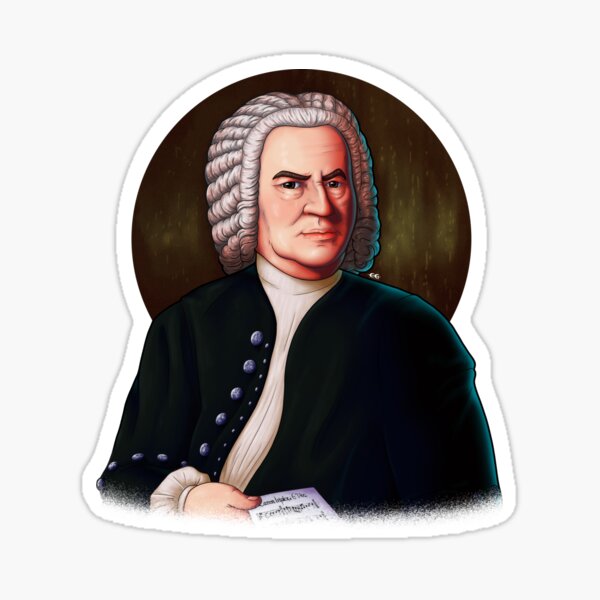 "Johann Sebastian Bach" Sticker for Sale by en10minutos | Redbubble