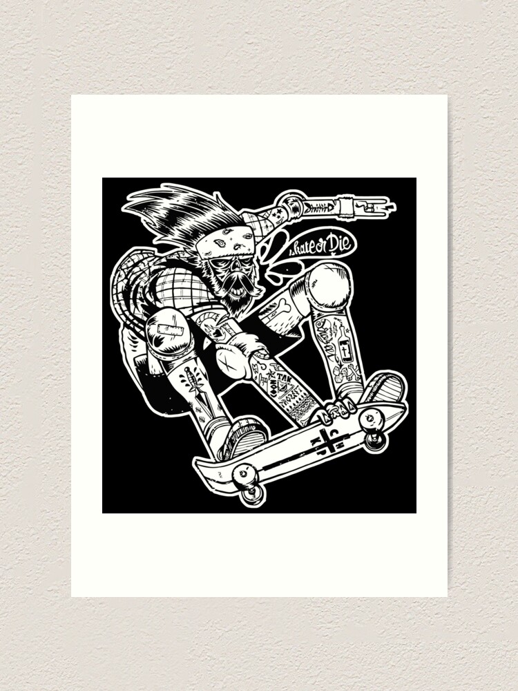 "Skate Or Die Fishbone Tattoo" Art Print for Sale by GarryByrnee ...
