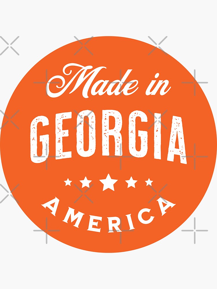 "Made In Georgia, USA - Vintage Logo Orange" Sticker for Sale by ...