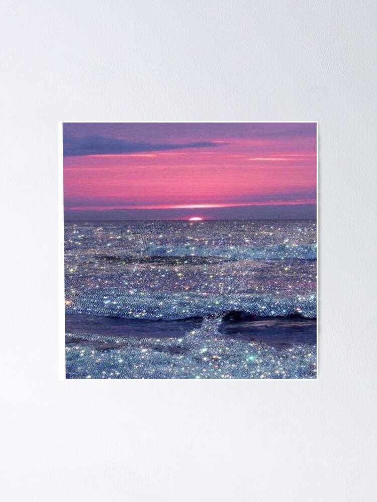 "Glitter beach sunset" Poster for Sale by Lexiliz | Redbubble