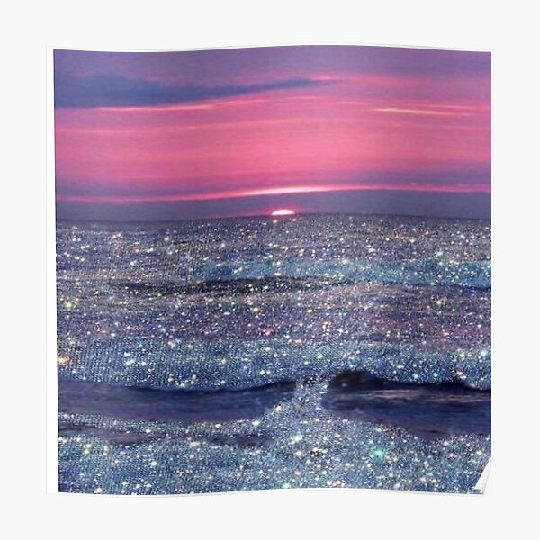 "Glitter beach sunset" Poster for Sale by Lexiliz | Redbubble