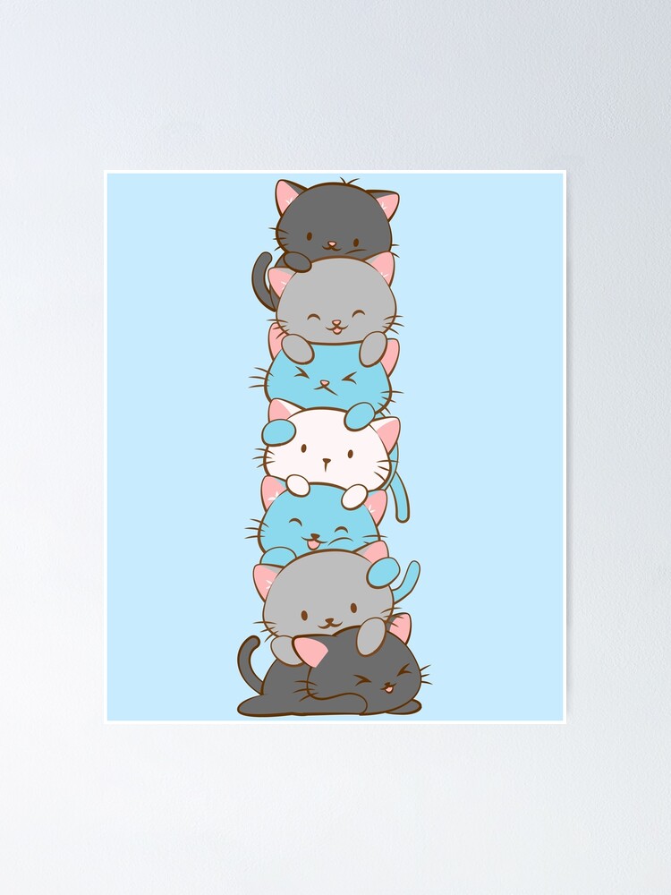 "Demiboy Pride Flag Kawaii Cats" Poster by IreneKohStudio | Redbubble