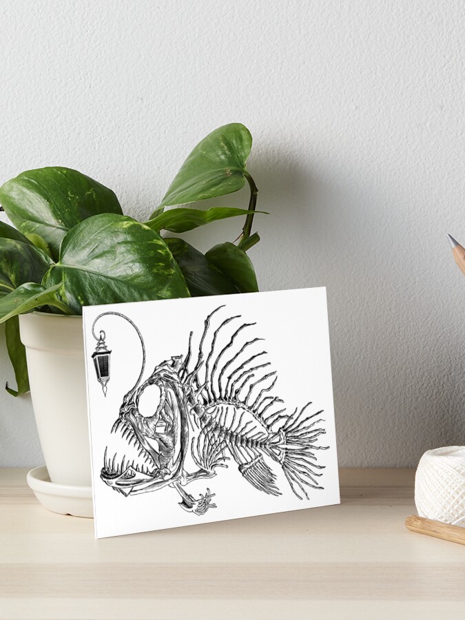 ""Angus" The Anglerfish Black" Art Board Print for Sale by ...
