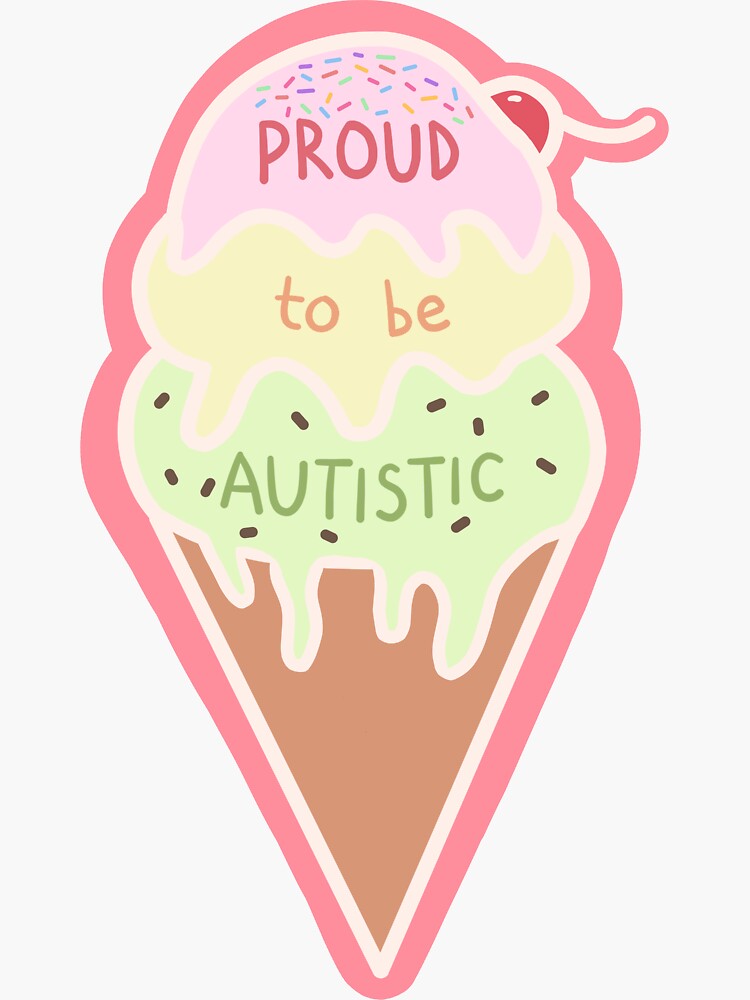 "Ice Cream Autistic" Sticker for Sale by shysnail | Redbubble