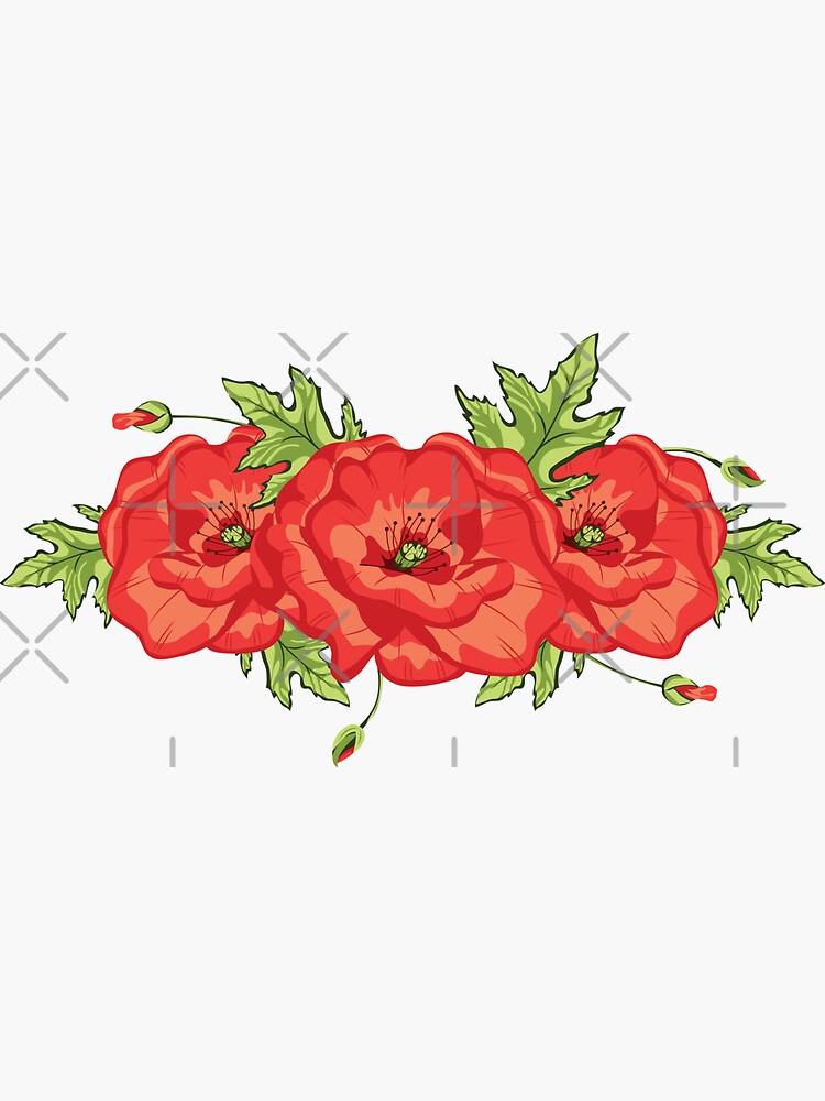 "Poppy sticker" Sticker for Sale by Husky-Wanna-Fly | Redbubble