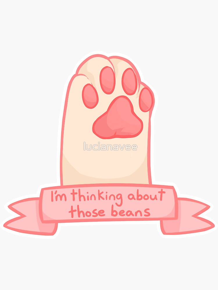 "thinking about those beans" Sticker for Sale by lucianavee | Redbubble