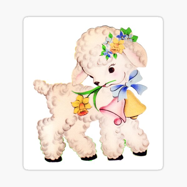 "Vintage Lamb" Sticker for Sale by misskris766 | Redbubble