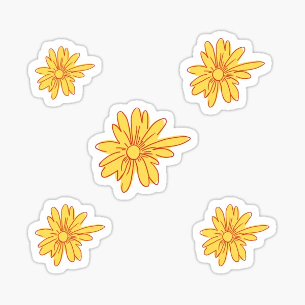"Simple Yellow Flowers " Sticker by BohoMoon | Redbubble