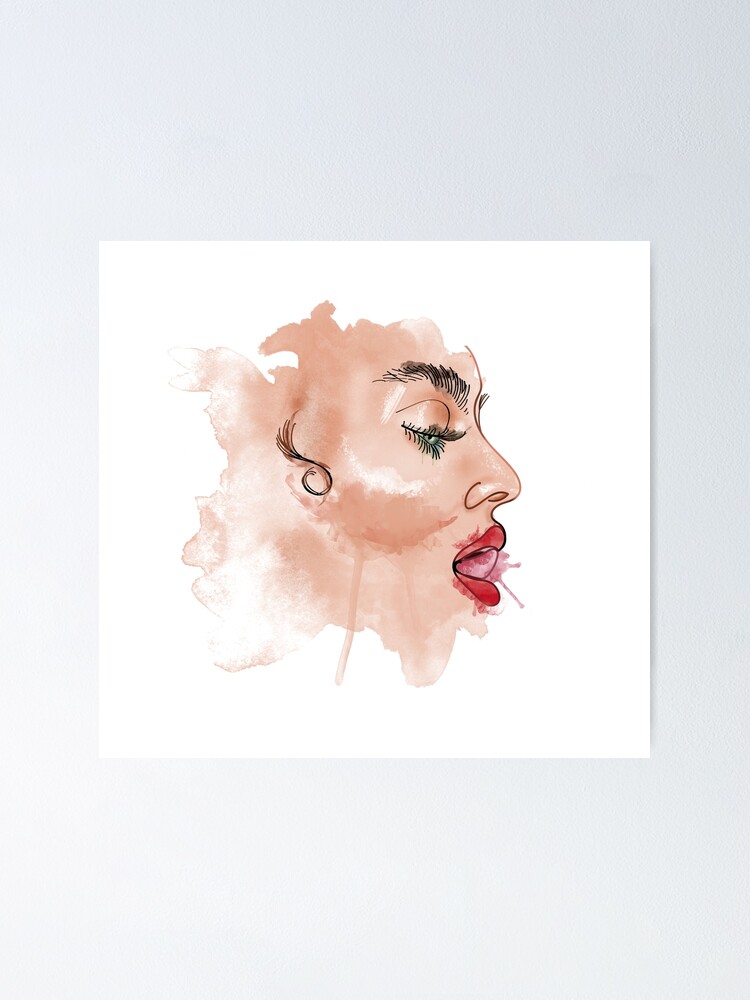 "watercolor melting face drawing" Poster by AznavourByKarin | Redbubble