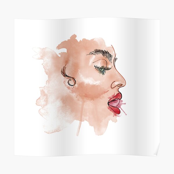 "watercolor melting face drawing" Poster by AznavourByKarin | Redbubble