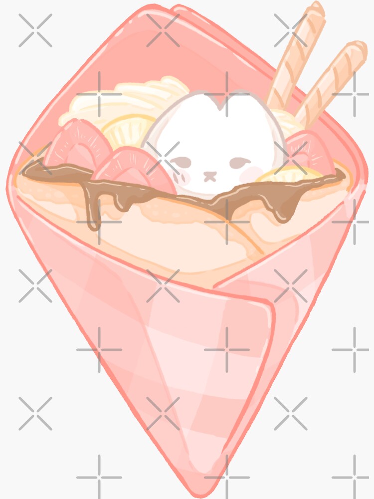 "Puff Bunny Crepe" Sticker by MorWynia | Redbubble