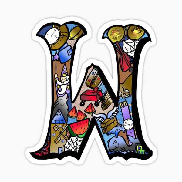 "Doodle Letter W" Sticker for Sale by missmann | Redbubble