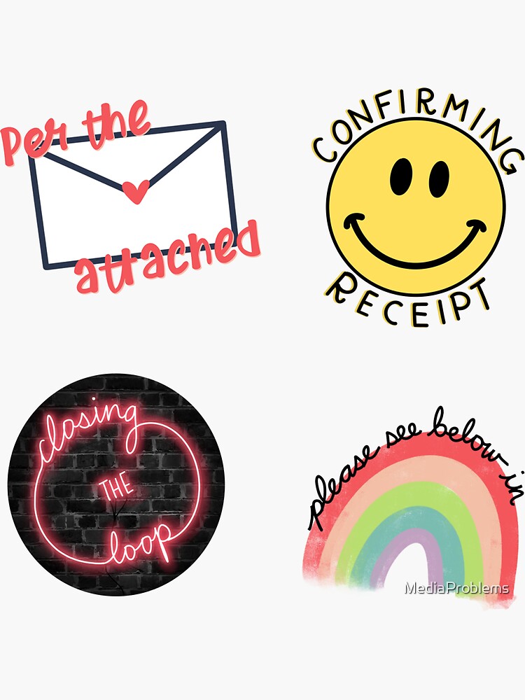 "Media Email Sayings Sticker Pack" Sticker for Sale by MediaProblems ...