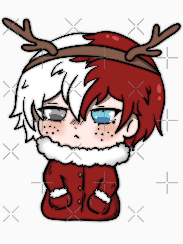 "Todoroki Shoto Christmas Chibi" Sticker by Sara2806 | Redbubble