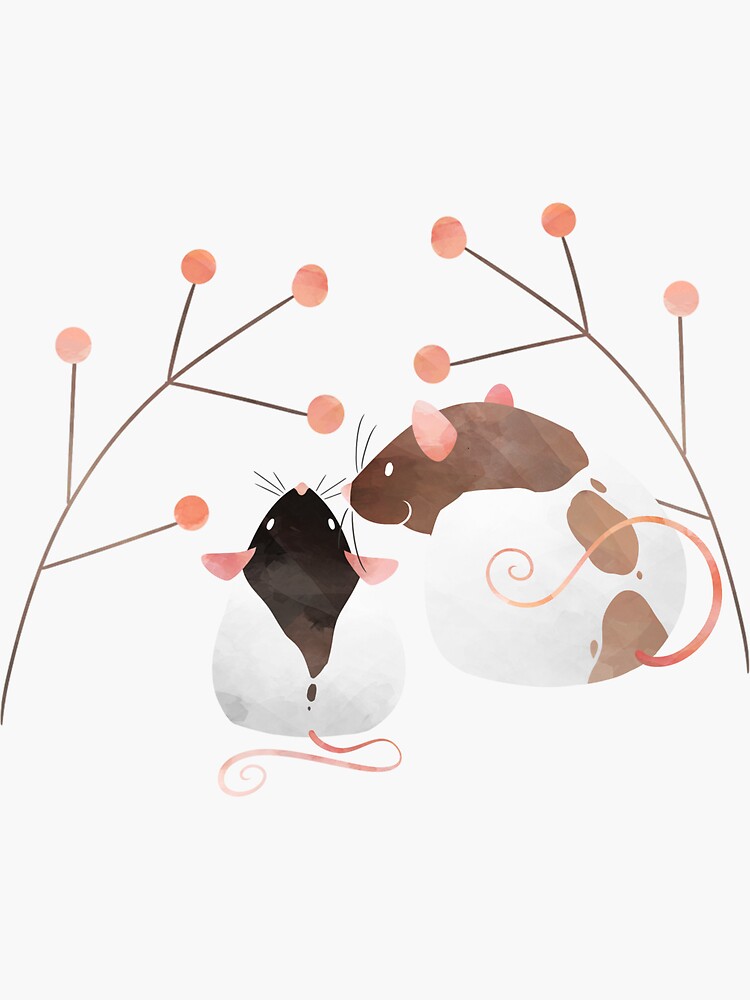 Pegatina «linda mamá y bebé rata / ratón» de Bunnybean | Redbubble
