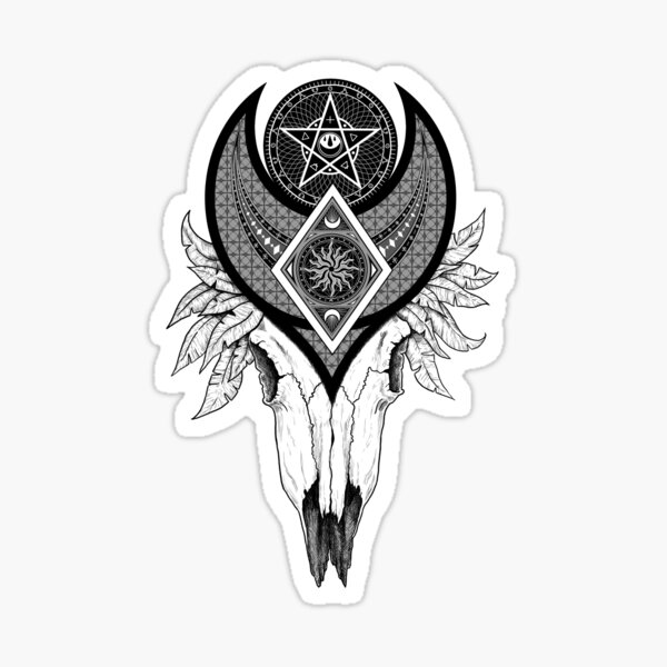 "Occult Ritual Skull" Sticker for Sale by StillWinter | Redbubble