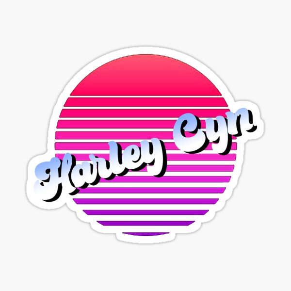 "Harley Cyn 80s Retro Sun" Sticker by pandollmonium | Redbubble
