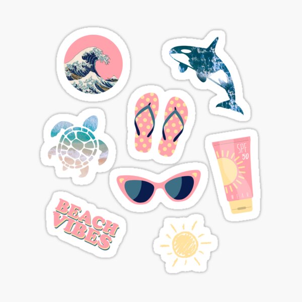 "Beach Pack" Sticker by MisterMacadamia | Redbubble