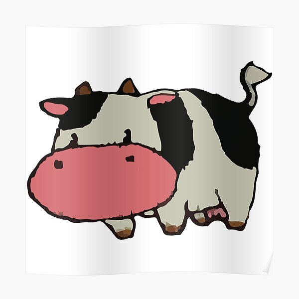 "cute COW cowmon" Poster by rokhri | Redbubble