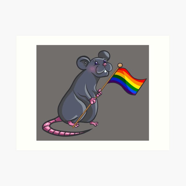 "Pride Flag Rat" Art Print by LottieRedfearn | Redbubble