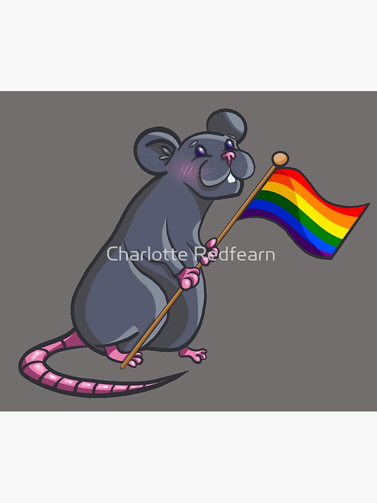 "Pride Flag Rat" Art Print by LottieRedfearn | Redbubble