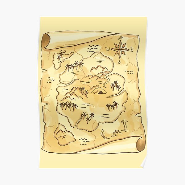 "TREASURE MAP" Poster for Sale by Uhhnad | Redbubble