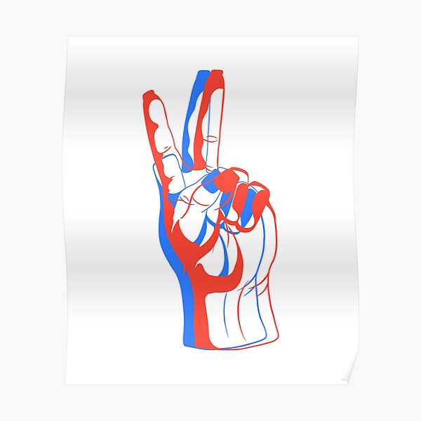 "Peace sign middle finger" Poster for Sale by TheSubtleStudio | Redbubble