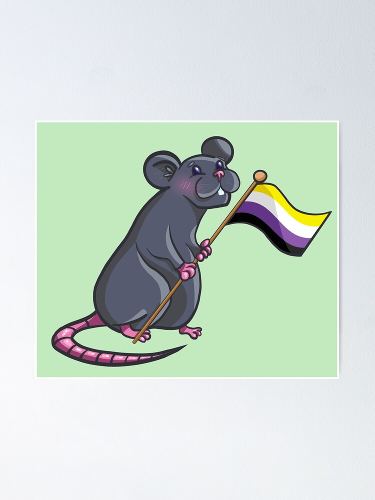 "Non-Binary Pride Rat" Poster by LottieRedfearn | Redbubble