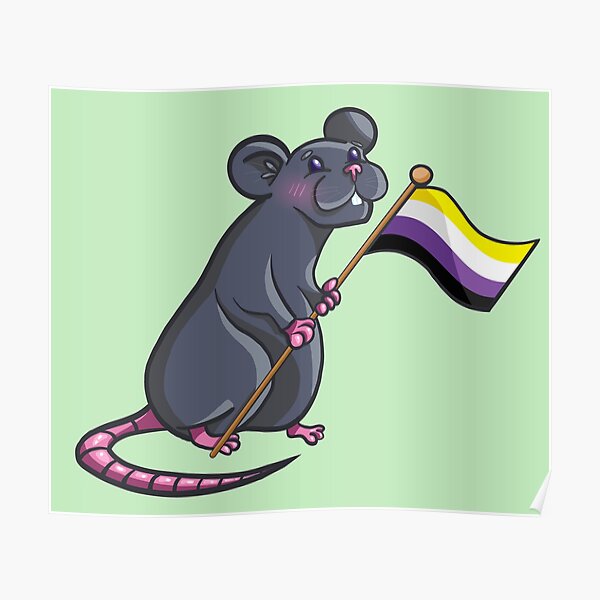 "Non-Binary Pride Rat" Poster by LottieRedfearn | Redbubble