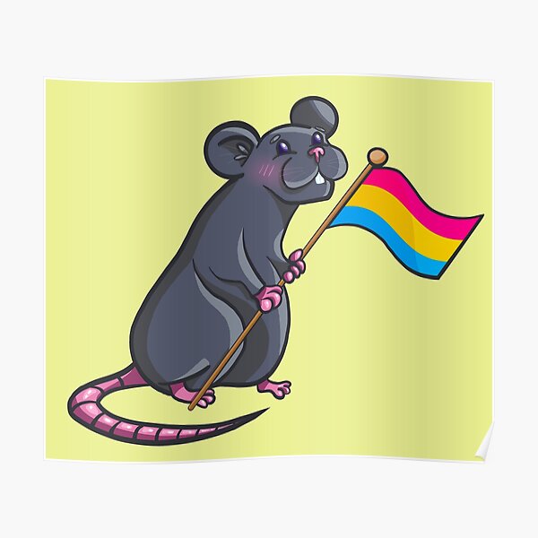 "Pansexual Pride Rat" Poster for Sale by LottieRedfearn | Redbubble