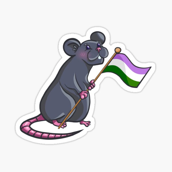 "Genderqueer Pride Rat" Sticker by LottieRedfearn | Redbubble