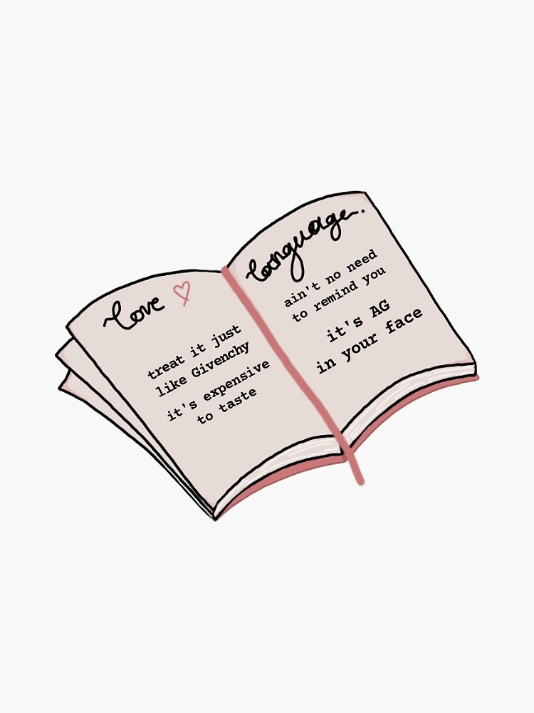 "love language " Sticker for Sale by rozyyyyy | Redbubble