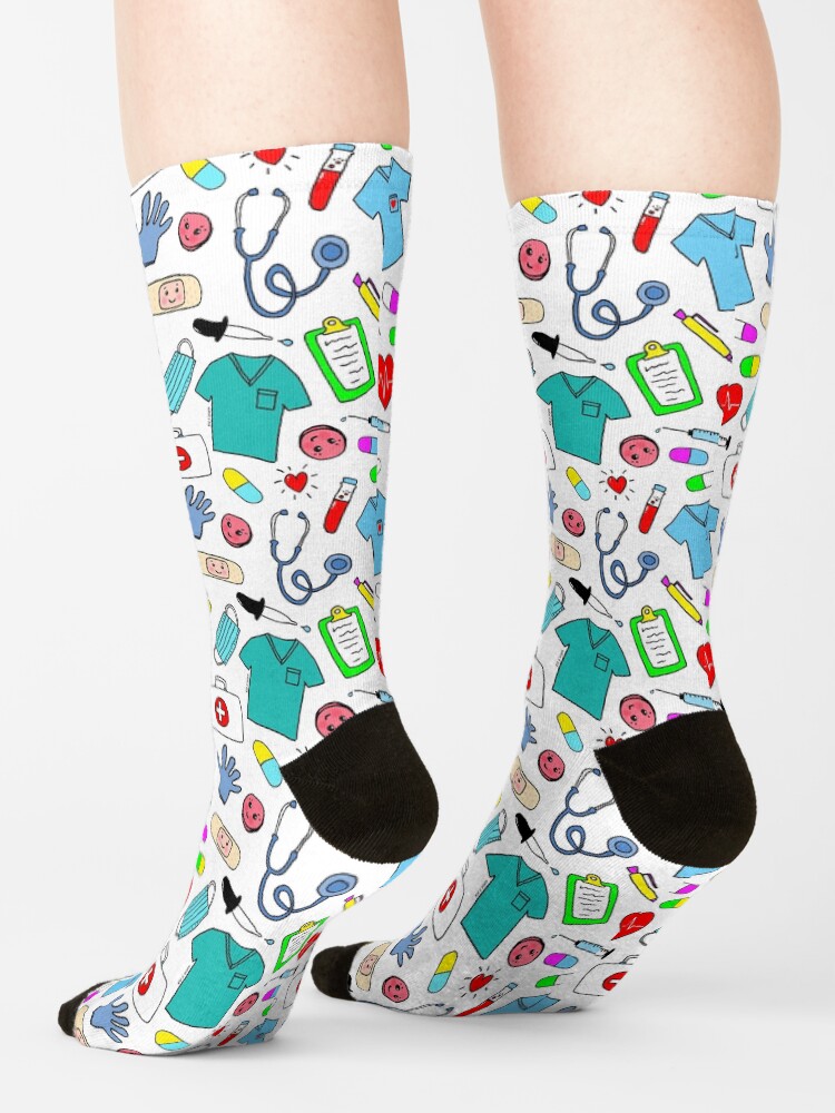 "Cute Doctor Nurse Medical Supplies Pattern" Socks for Sale by ArtVixen ...