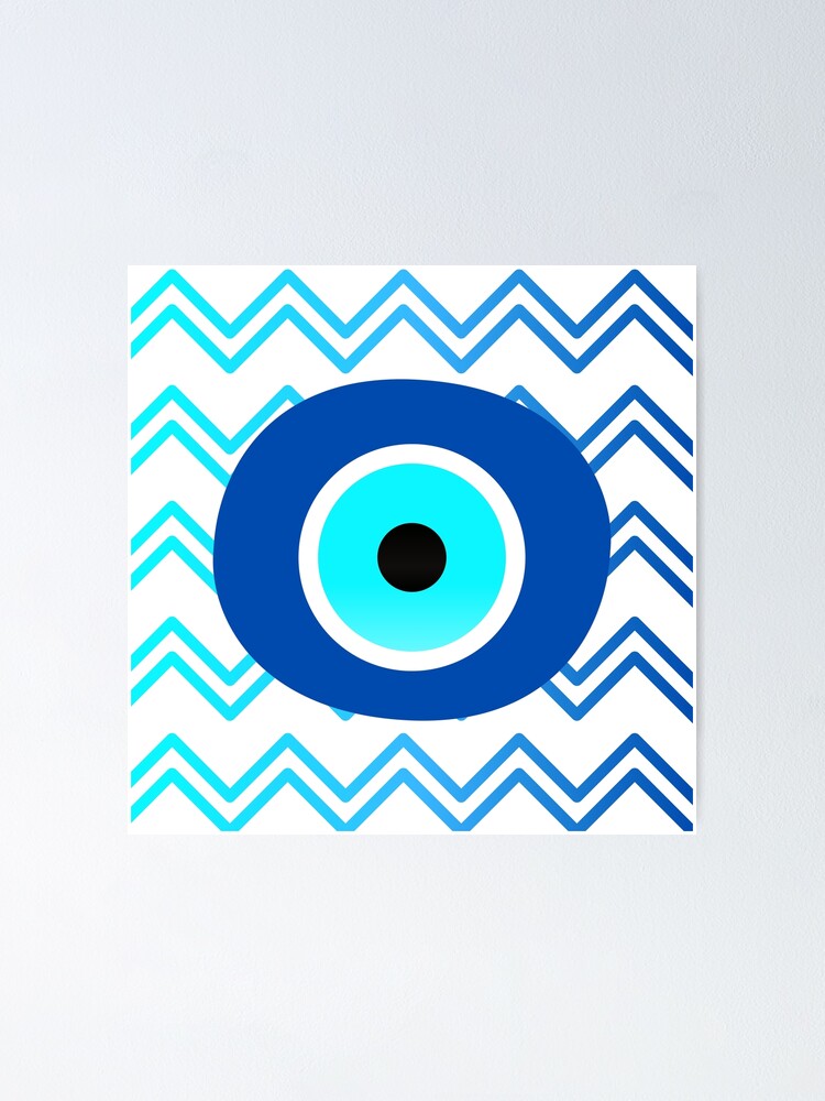 "Evil Eye Blue Gradient Pattern" Poster by TheEyeAmongUs | Redbubble