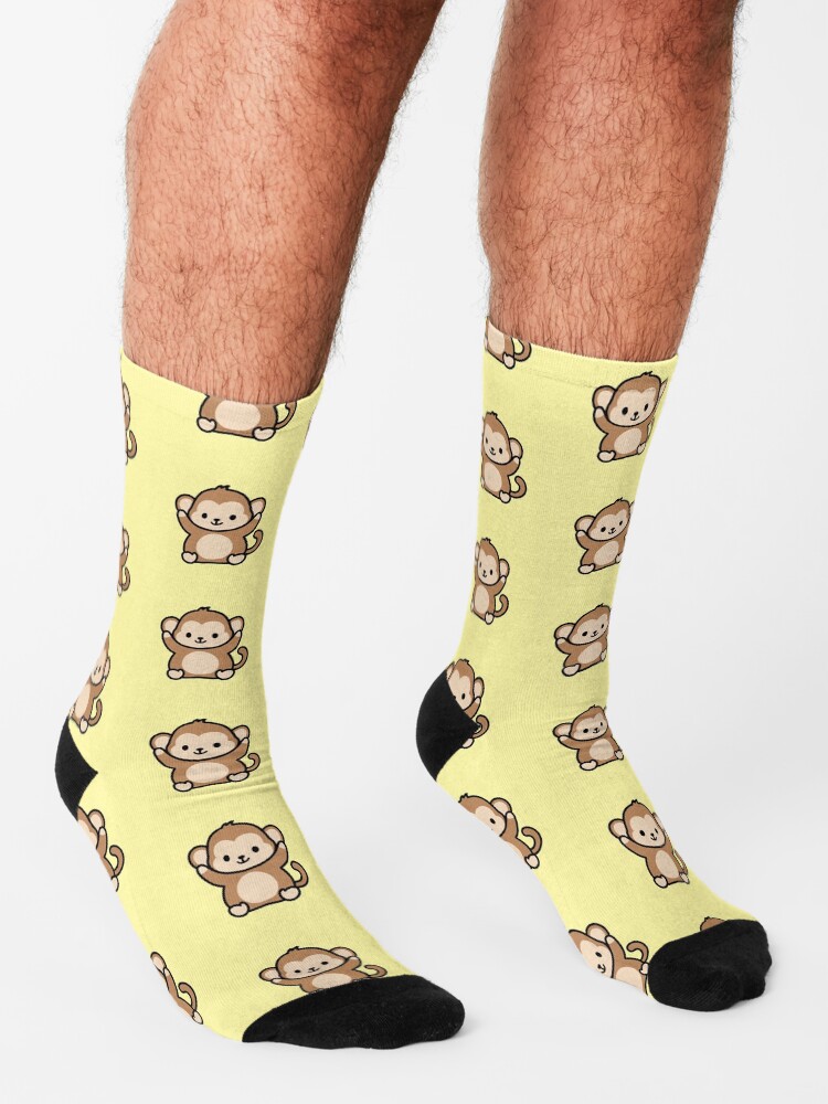 "Monkey" Socks by littlemandyart | Redbubble