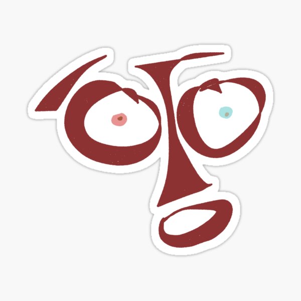 "Daff60 digital series - Quirky maroon face fun" Sticker by Daff60 ...