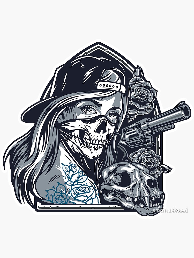 "Anime Girl With Gun Sticker" Sticker for Sale by amchtakkosa1 | Redbubble