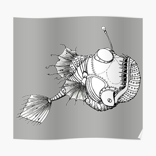"Steampunk Angler Fish" Poster for Sale by chrismendezAI | Redbubble