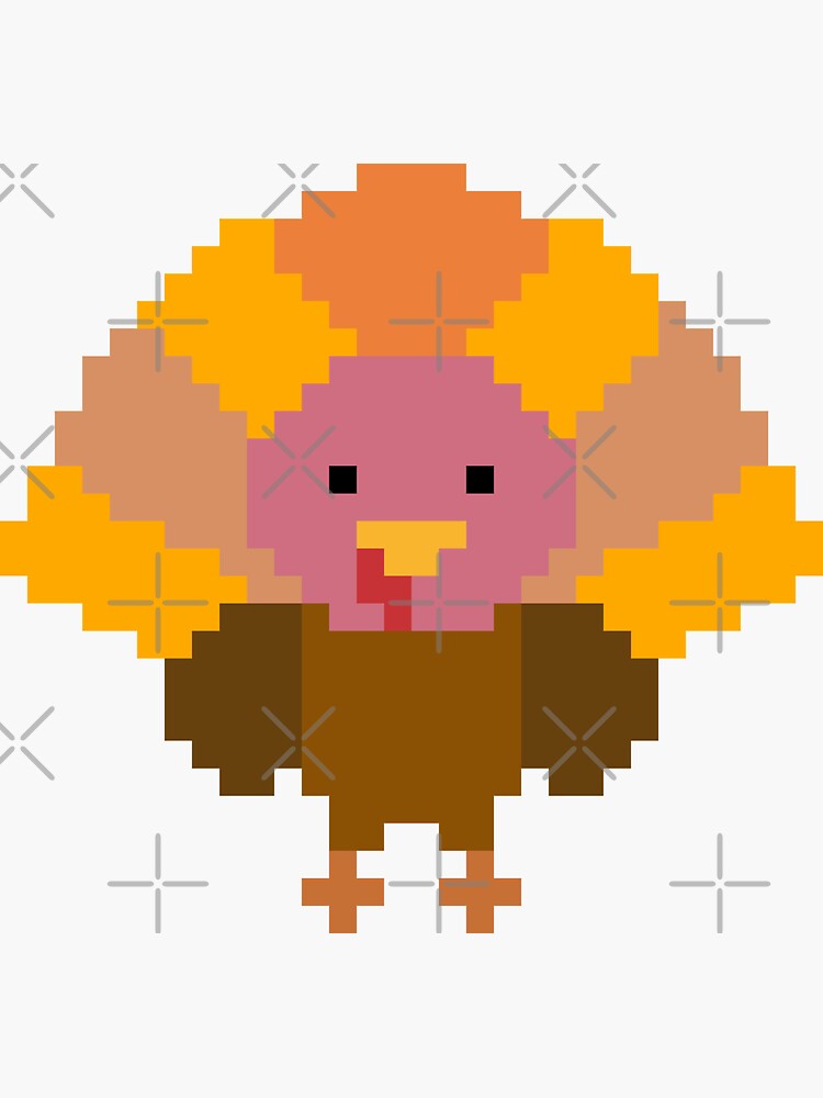 "Turkey Pattern - Pixel Art 3" Sticker for Sale by akaiawa | Redbubble