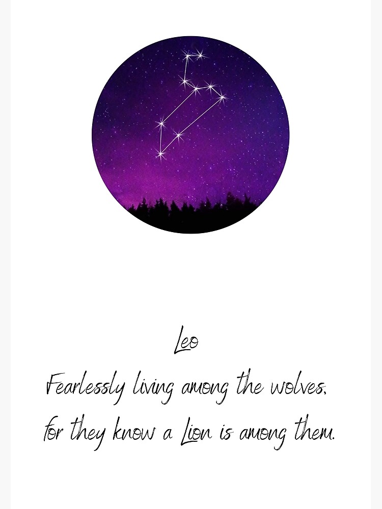 "Leo Zodiac Poem " Poster by LondonDesignCo | Redbubble
