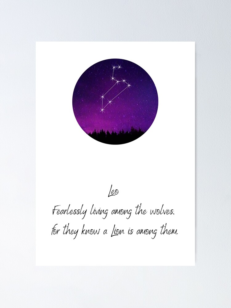 "Leo Zodiac Poem " Poster by LondonDesignCo | Redbubble